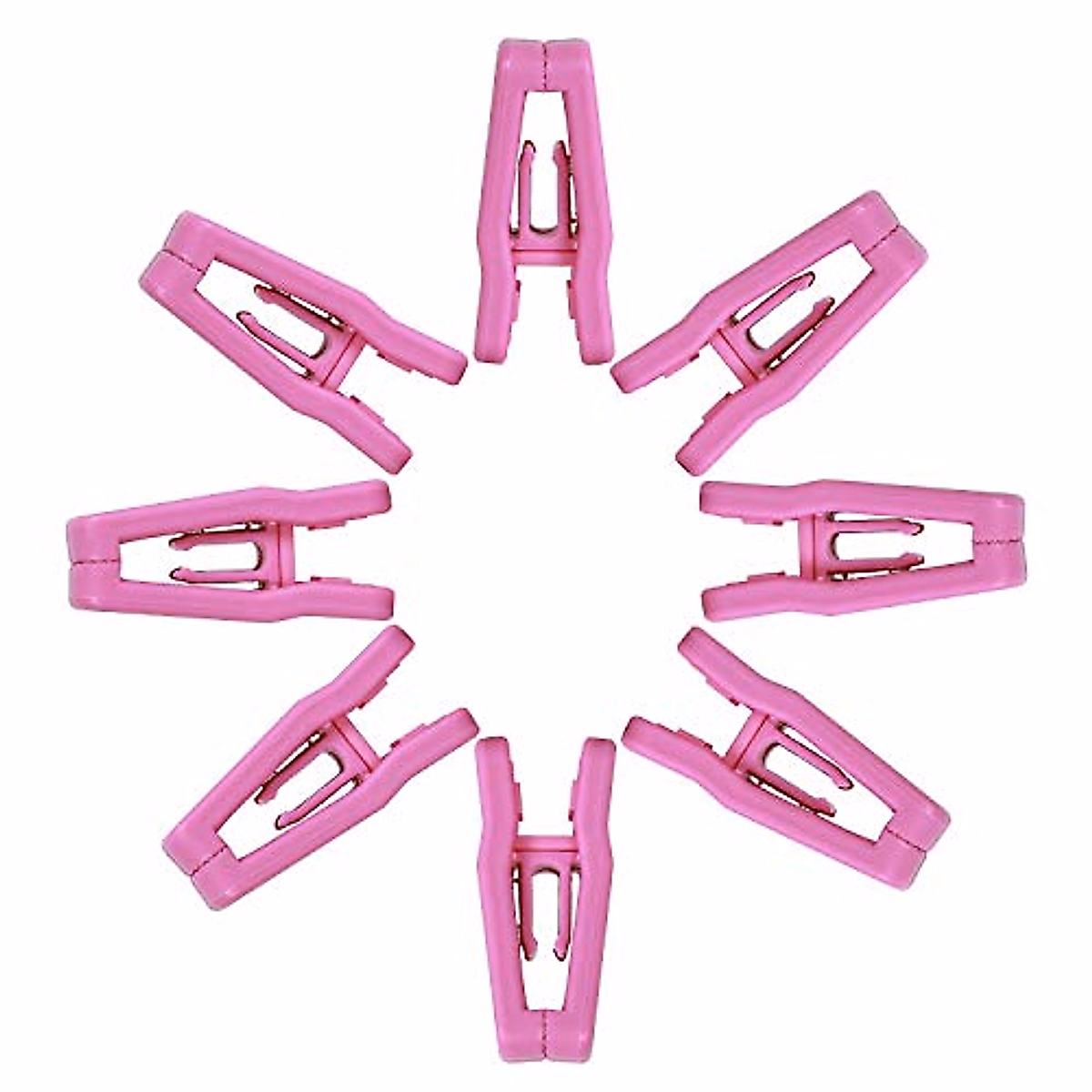 KINJOEK 50 Packs Plastic Baby Finger Clips for Hanger Clothespins Strong Pinch Grip Clips Multi-Purpose for Slim-line Clothes Pants, Pink