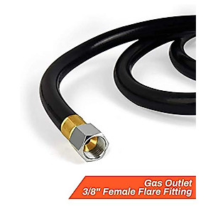 GASPRO 10FT Two Stage Propane Regulator Hose with P.O.L. and 3/8 Inch Female Flare for RV, Grill, Gas Stove, Range