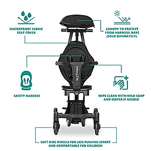 Dream On Me Drift Rider Baby Stroller in Black, Lightweight Stroller with Compact Fold, Sturdy Design, 360 Degree Angle Rotation Travel Stroller