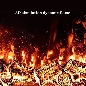 Fireplace Grate Electric Fireplace, Recessed Electric Fireplace with Realistic Fire Effects, Decorative Electric Fireplace, Touch Control Panel, Remote Control, Black Fireplaces for Living Room ( Colo