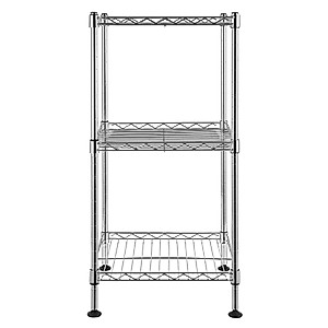 Metal Storage Rack,3-Tier Steel Wire Shelving Tower,Metal Storage Shelf Unit for Laundry Bathroom Kitchen Pantry Closet, Silver