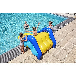 Bestway H2OGO! Giant Inflatable Outdoor Swimming Pool Water Slide with Built-In Sprinkler, Large Platform, and 4 Water Chambers for Stability