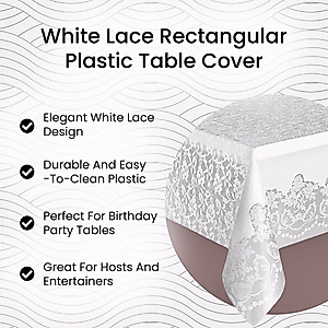 Unique Industries 5075 party tableware, 108" x 54", White