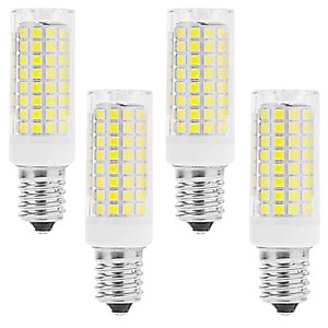 Lxcom Lighting 10W E12 LED Corn Light Bulb(4 Pack)- 2835 SMD 102LEDs E12 Dimmable 100 Watt Equivalent 1000LM Daylight White 6000K Chandelier Bulbs Decorative E12 Base for Home Lighting, AC110-120V