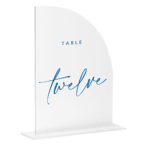 JINMURY 10 Pack Frosted Acrylic Half Arch Sign with Stand | 5x7 Inch Half Arch Acrylic Sign Blank and Base, DIY Wedding Table Numbers, Wedding Signage, Events& Parties (Frosted, 5x7 Inch)