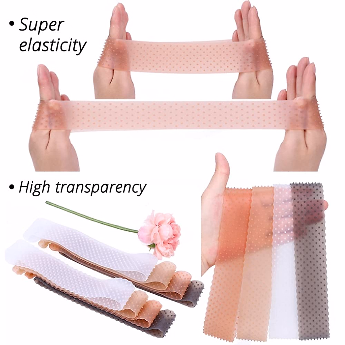 LULALA TOO No-Slip Wig Grip Band Transparent Silicone Wig Band Comfort Head Hair Band Extra Hold Wig Headband Adjustable Women Hair Wig Band (White)