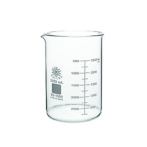 United Scientific™ BG1000-3000 Borosilicate Laboratory Grade Glass Beakers | Griffin Low Form Beaker | Graduated with Spout | Designed for Laboratories & Chemistry Classrooms | 3000mL Capacity