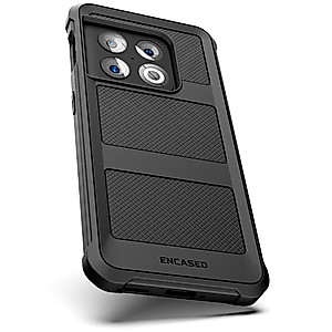 ENCASED Falcon Armor for OnePlus 10 Pro 5G Case (2022) Ultra Protective Phone Case with Fingerprint Access (Black)