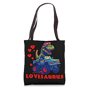 Valentines Day Dinosaur T-Rex Boys Valentine Kids Lovesaurus Tote Bag