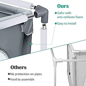 HyperEden Baby Playpen, Playpen for Babies and Toddlers, Extra Safe with Anti-Collision Foam Playpens for Babies, Indoor & Outdoor Playard for Kids Activity Center with Gate, Large Anti-Fall Playpen