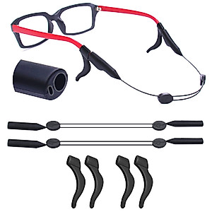 ANYGIFT Glasses Strap for Kids 7-10 inch,2 Holes Eyeglasses Straps & Ear Grips Anti Slip Glasses Ear Grip for Eye Glass Sunglasses Sports(2pcs 10 inch)