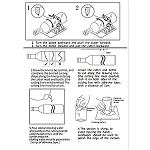 Arc Glass Bottle Cutter Portable DIY Bottle Cutting Tool Kits for Different Angles, Square & Round Bottle Cutting Machine with Complete Accessories for Beer, Whiskey, Wine…