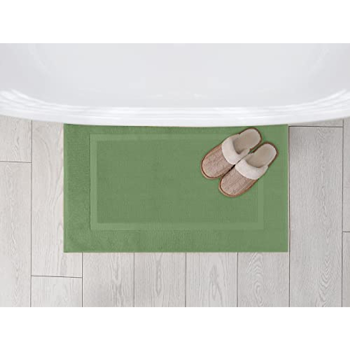 Utopia Towels Bundle Pack of 600 GSM Bath Sheet Set (2-Pack) and Banded Bath Mats (2-Pack) – 100% Ring-Spun Cotton – Highly Absorbent – Soft & Luxurious – Sage Green