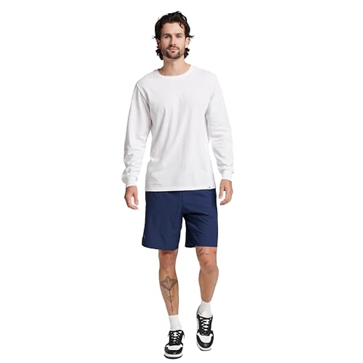 Russell Athletic Mens Cotton Performance Long Sleeve T-Shirt, White, 3XL