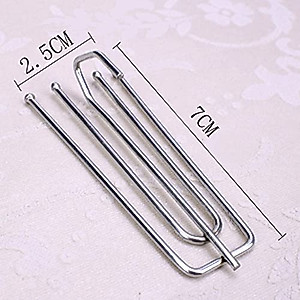 Mateda Stainless Steel Curtain Pleater Tape Hooks, 4 Prongs Pinch Pleat Hook ClipTraverse Pleater 4 End Hooks (60Pcs)
