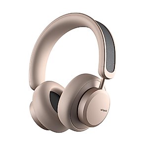 Urbanista Solar Powered Active Noise Cancelling Headphones with Infinite Playtime, Powerfoyle Self Charging Wireless Over Ear Bluetooth 5.0 Earphones, On Ear Detection, Los Angeles, Sand Gold