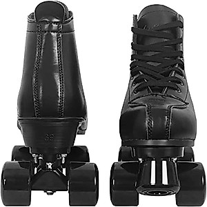 Roller Skates for Women with PU Leather High-top Classic Double Row Rollerskates, Unisex-Adult Derby Skate for Beginner,Fast Braking Rink Skates