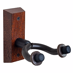 Mainstream Source® Guitar Hanger Cradle and Wall Mount – Guitar Hanger Wall Mount with Padded Cradle and Large Wooden Base, Great for Electric, Bass, or Acoustic Guitars (Rosewood, Pack of 1)
