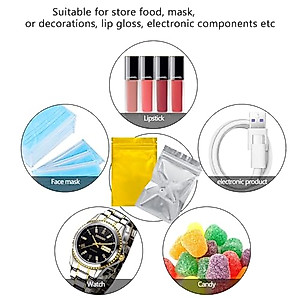 100 Pack Smell Proof Bags 3 x 4 Inch Resealable Mylar Bags Foil Pouch Flat Bag with Clear Window White