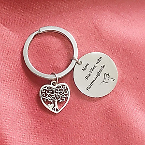De&ai Hummingbirds jewelry mom Memorial keychain Loss Of Loved One gift father bereavement keychain Hummingbirds sympathy jewelry Hummingbirds Remembrance keychain