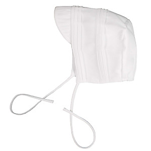 Petit Ami Baby Boys' Pique Christening Knicker with Hat, 12 Months, White