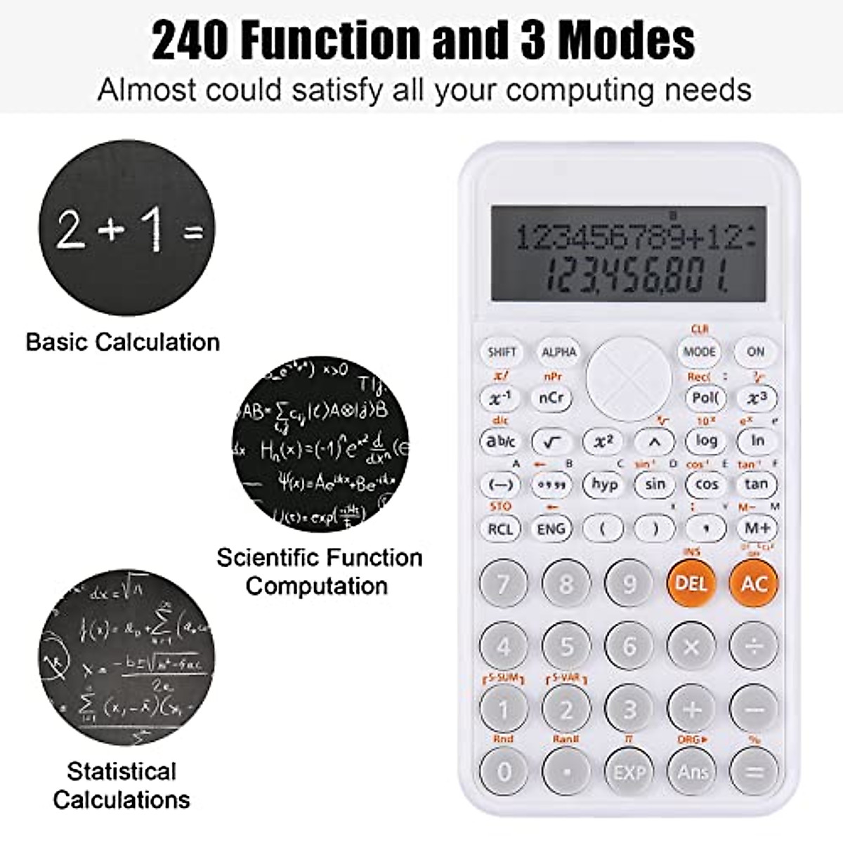 EooCoo 2-Line Standard Scientific Calculator, Cute Desk Accessories, Portable and Cute School Office Supplies, Suitable for Primary School to College Student Use