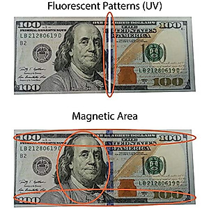 Portable Mini 2 In 1 Money Detector, UV plus Light Magnetic Head Currency Note Detector Counterfeit w/Lanyard Checker Magnetic Detector Counterfeit Bill Detectors works with any currency USD EUR POUND