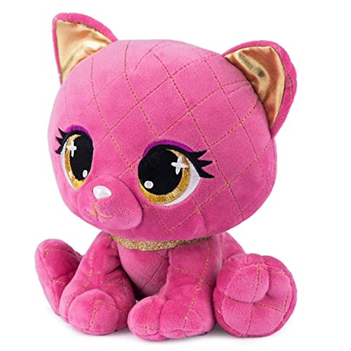 P.Lushes Designer Fashion Pets Madame Purrnel Premium Cat Stuffed Animal, Pink and Gold, 9”