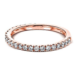 Kobelli Diamond Semi Eternity 3/8 Carat TW Gold Band - rose-gold / 8.5