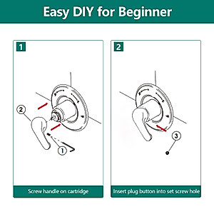 RAINREVIVE Repalcement Shower Handle, Compatible for 1300/1400 Series Tub Faucet for Delta, H79 Single Metal Lever Handle Kit, Brushed Nickel
