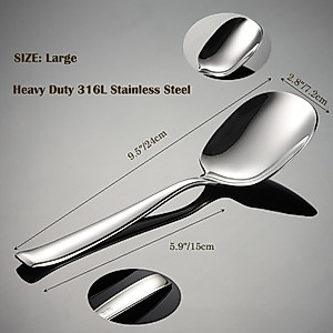 ZDFQly Large Serving Spoon, Premium 316L Stainless Steel Buffet Serving Spoon 9.5 Inch (1pack)