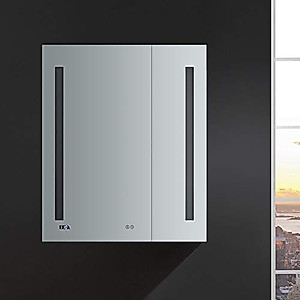 Fresca Tiempo 30" Wide x 36" Tall Bathroom Medicine Cabinet w/LED Lighting & Defogger