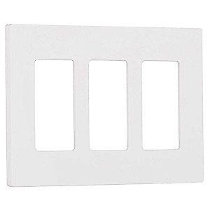Lutron Claro 3 Gang Decorator/Rocker Wallplate, Gloss, White (1-Pack) | CW-3-WH