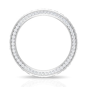 Rosec Jewels Cubic Zirconia Classic Wedding Eternity Band Ring for Women, 10K White Gold, Size:US 7.50