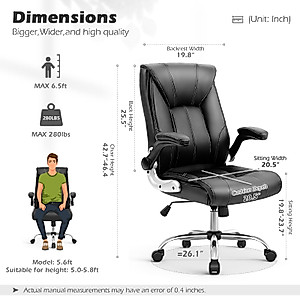 SEATZONE Executive Home Office Chair High Back Soft Velvet with Flip-up Armrests Adjustable Height and Lumbar Support, Comfortable Computer Chair for Adults, Modern Beige