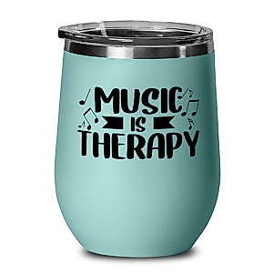 Music Theory Wine Glass, Teal Wine Tumbler, Music Theory Stainless Steel Insulated Lid Wine Glass Mug Cup Present Idea