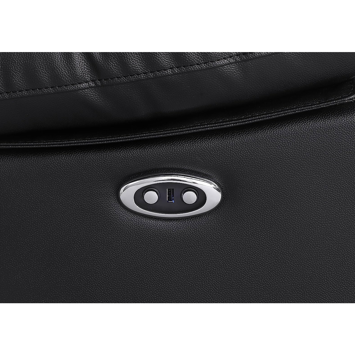 Alexent Loveseat Recliner Sofa, Power Recliner Leather Loveseat Sofa with USB Port Recliner Chair Couch 2 Seater Sofa for Living Room,Bedroom,Playroom,Black