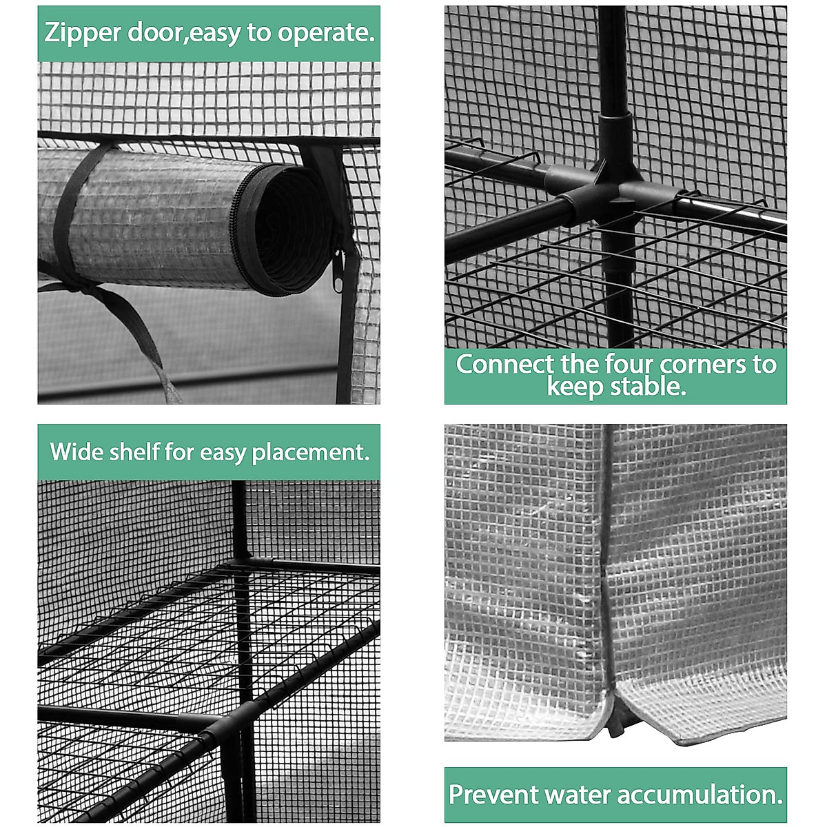 LYNSLIM Mini Greenhouse, 48" x 24"x 21.6" PE Cover, Garden Greenhouse with Roll-up Zipper Door, Portable Garden Green House for Indoor Outdoor