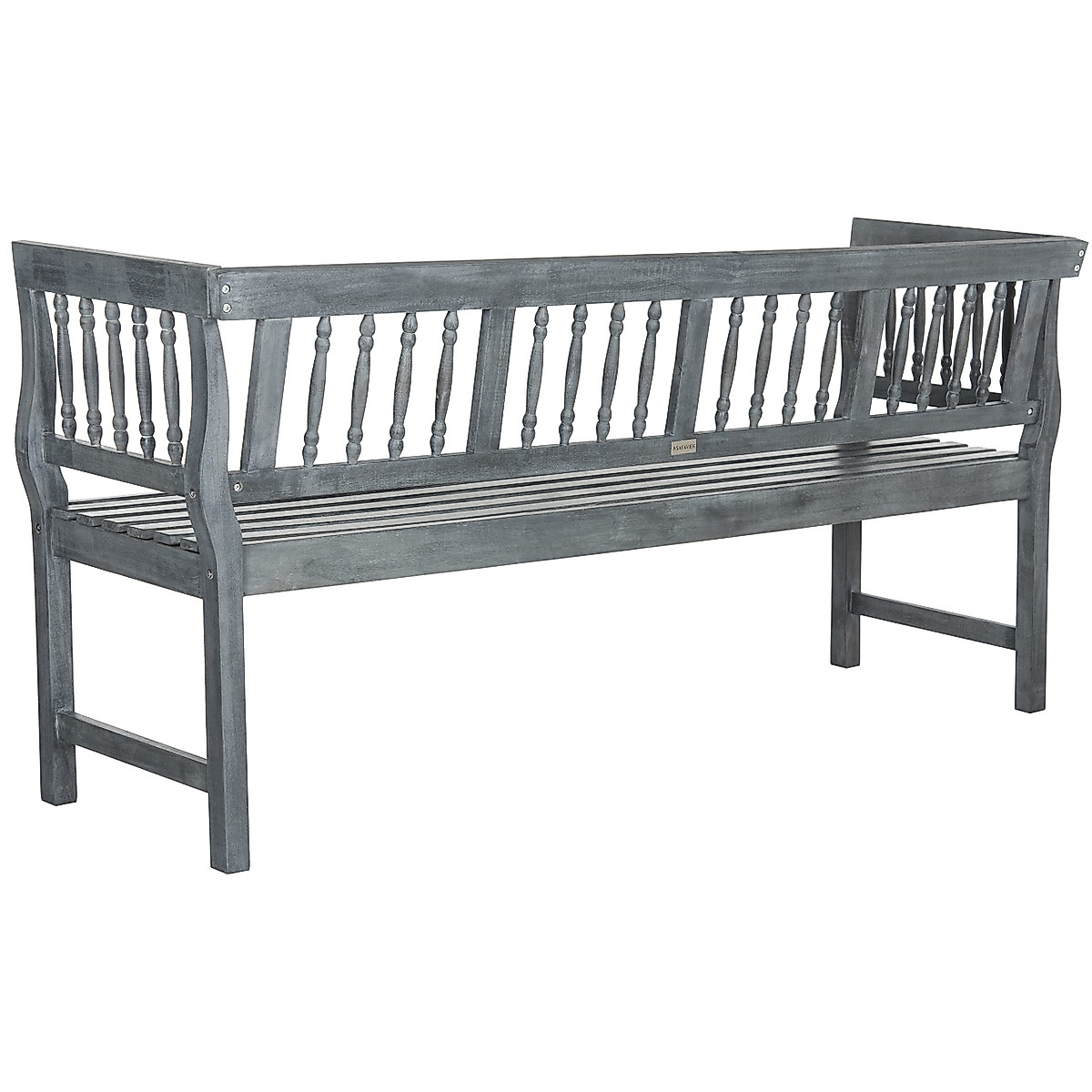 Safavieh PAT6732B Outdoor Collection Brentwood Bench, Ash Grey