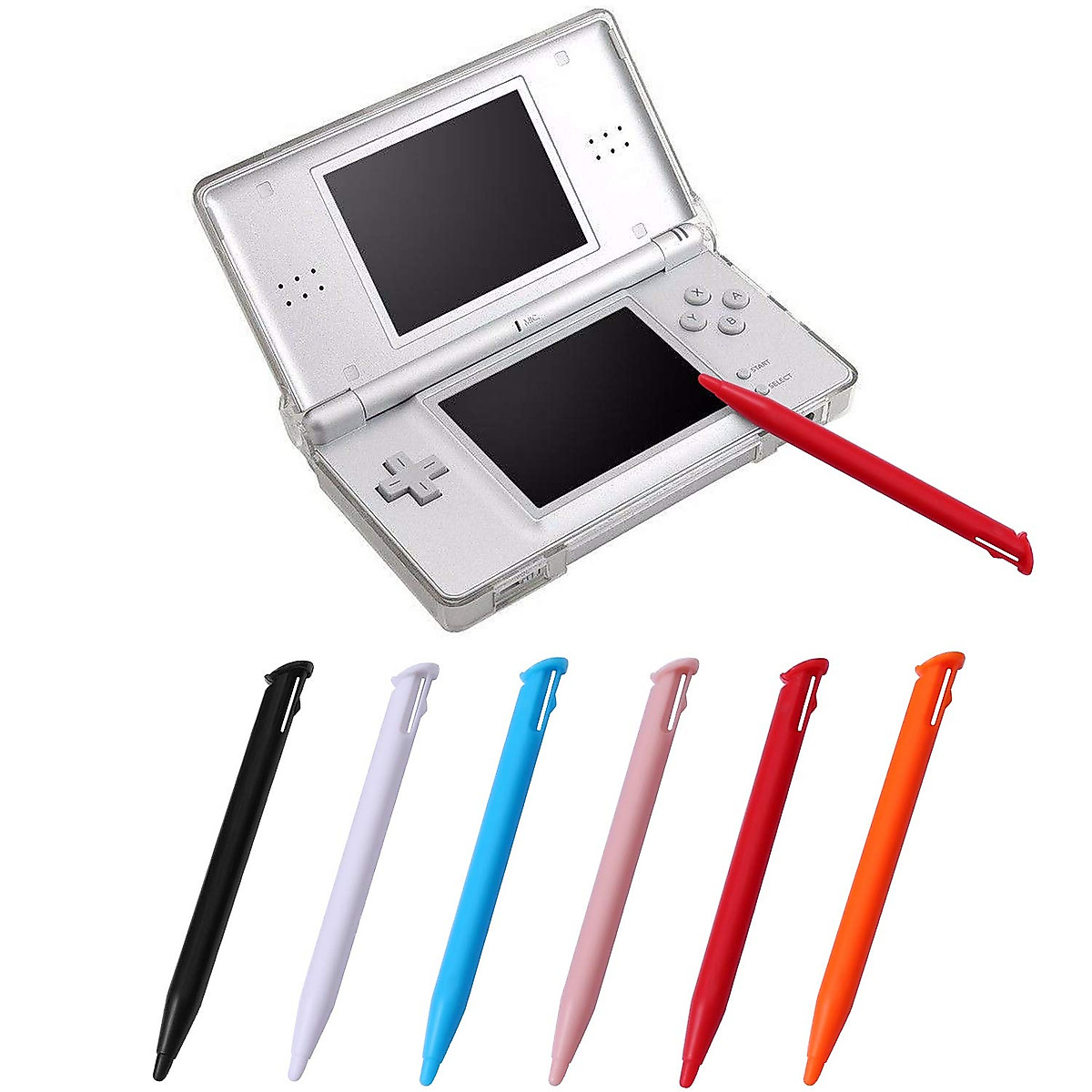 Yizerel Stylus Pen for New 2DS XL, 15 Pcs Colorful Plastic Replacement Touch Screen Stylus Set Compatible with New 2DS LL with HD Crystal Clear PET Films (Black White Pink Blue Red Orange)