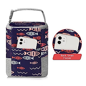 Accmor Baby Bottle Cooler Tote Bags, Insulated Breastmilk Cooler Bag, Baby Bottle Warmer Cooler Bag, Fits up to 4 Large 8Oz Bottles, Baby Bottle Cooler Bag for Nursing Mom Daycare Travel