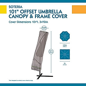 Duck Covers Soteria Waterproof 101 Inch Patio Offset Umbrella Cover with Integrated Installation Pole