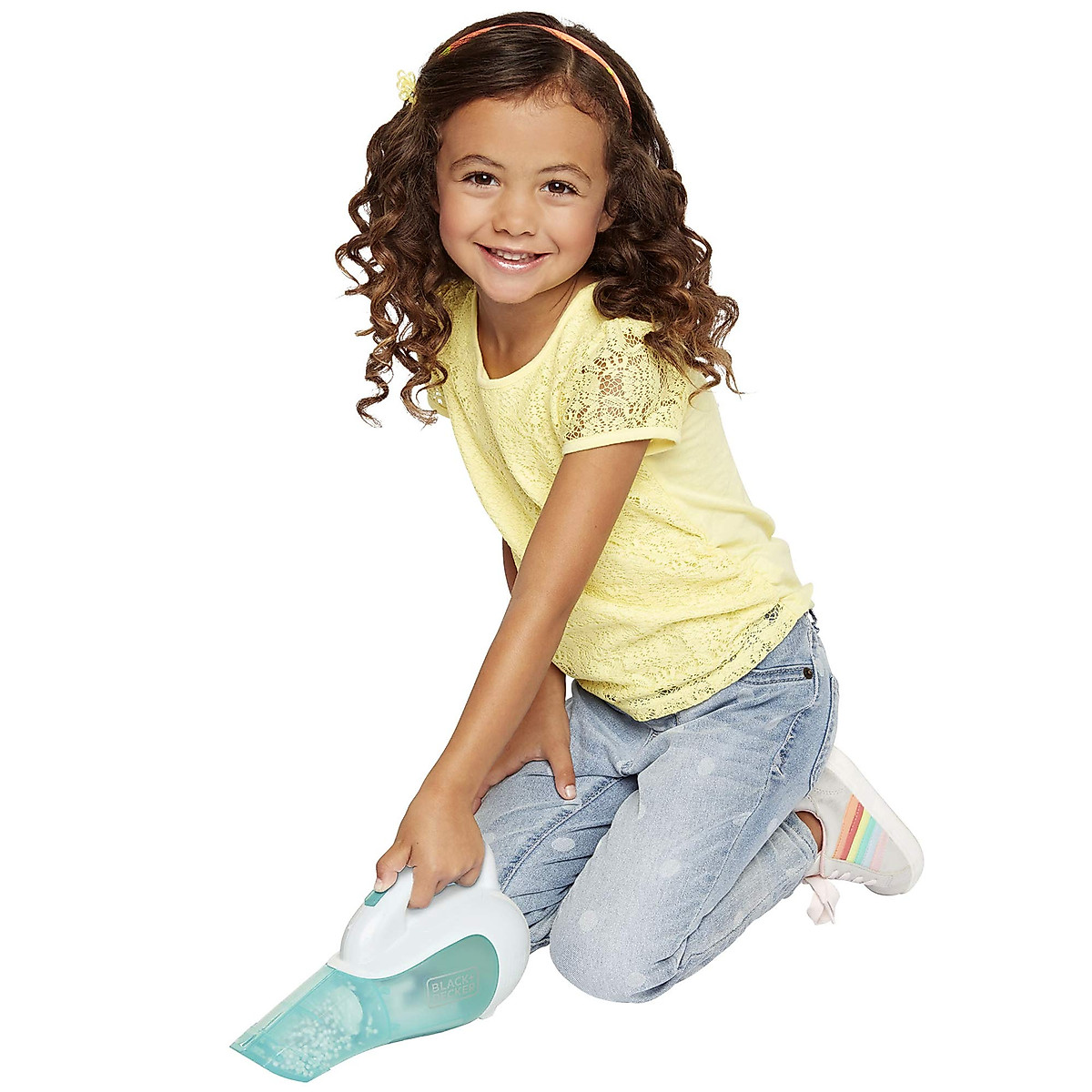 BLACK+DECKER Dustbuster Junior Toy Handheld Vacuum Cleaner with Realistic Action & Sound! Pretend Role Play Toy for Kids with Whirling Beads & Batteries Included [Amazon Exclusive]