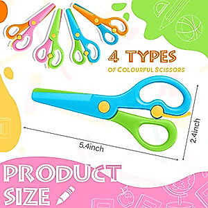 100 Pack Toddler Scissors Safety Scissors for Kids 5.4 x 2.5 Inch Plastic Scissors 3-5 Years Left Handed Scissors Spring Loaded Preschool Scissors for Paper Cutting Training Art Craft Tools Supplies
