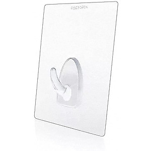 FIGO 10 Packs 15lB(Max) Seamless Small Wall Hooks Adhesive Transparent Seamless Hooks Very Creative, Practical Hook for the Drill-free Wall