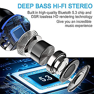 Motast Wireless Earbuds, Bluetooth 5.3 Earbuds 140H Playtime Bluetooth Headphones HD Stereo Noise Cancelling Wireless Earphones in Ear with Mic, USB-C Charging Case, IP7 Waterproof Headset for Sports