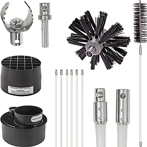 Eastman Lint Wizard Large Duct Dryer Vent Cleaning Kit, 2 Foot Flexible Quick Snap Rods, Blockage Removal Tool, 4 Inch Auger Brush, Lint Trap Brush, 60768