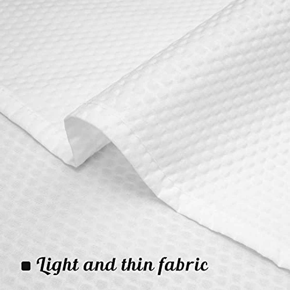 Mrs Awesome Embossed Microfiber Fabric Stall Shower Curtain Liner 48 x 72 inches, Washable and Water Repellent, White