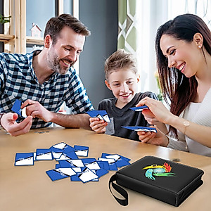 AIMerss 440 Pockets Trading Card Binder with 55 Removable Card Sleeves, 4-Pocket Card Holder Book Compatible with Baseball Binder for Cards, Card Collector Album with Zipper Carrying Case