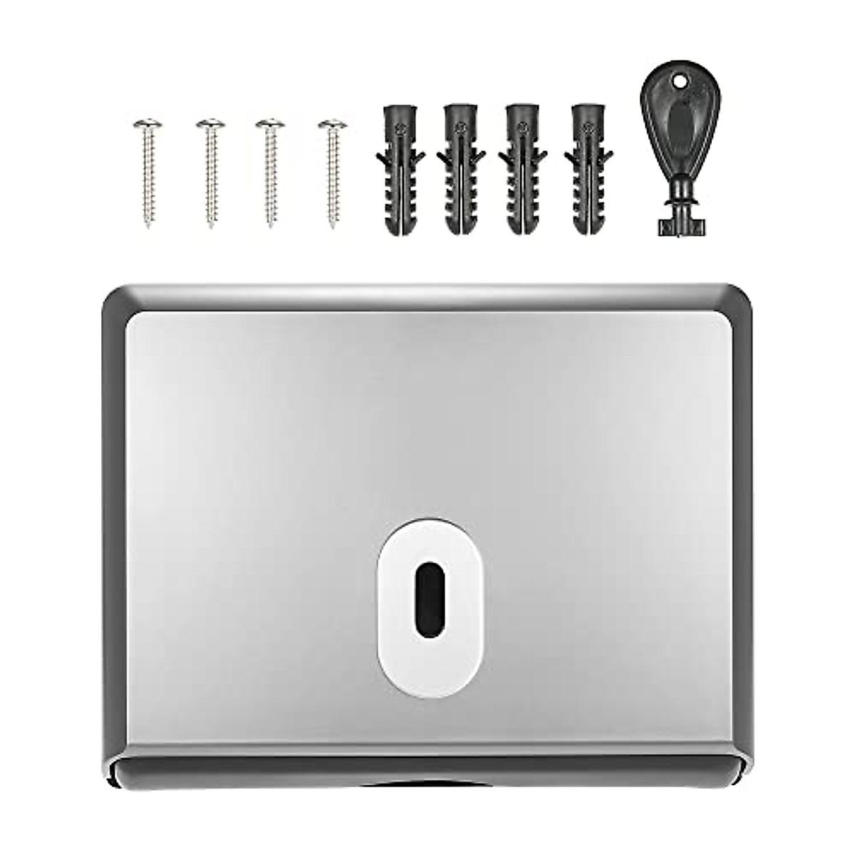 Paper Towel Dispenser Wall Mount for Toilet, Bathroom Paper Towel Holder, Commercial Paper Towel Dispenser for Trifold Paper & Multifold Paper Towels, Silver